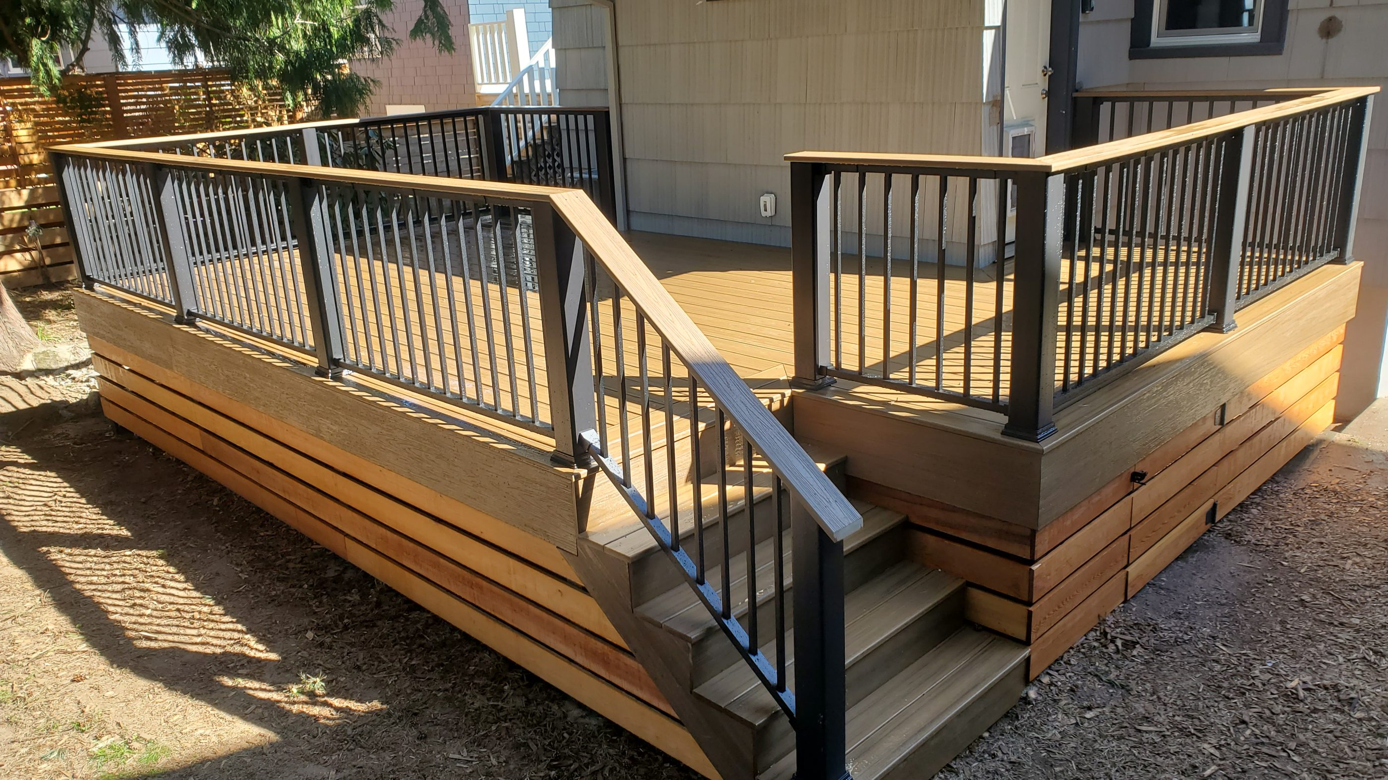 Havana Gold Trex Deck with Cocktail Rail - Deck Masters, LLC